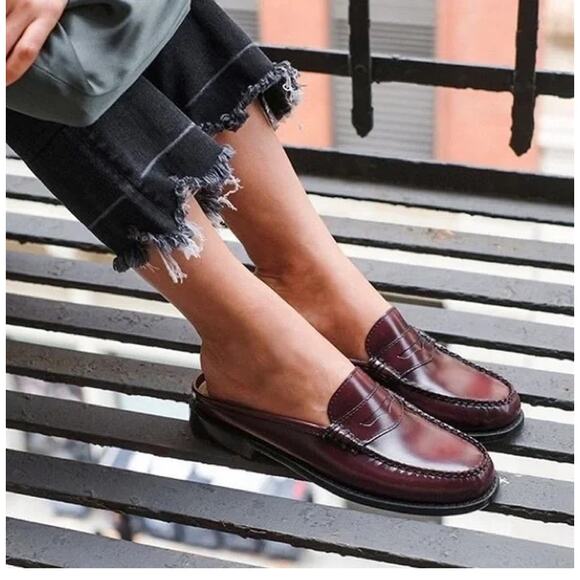 G.H. Bass & Co. | Shoes | Nib Gh Bass Co Wynn Easy Weejuns Slip On Mule Loafer Flats Wine Womens ...